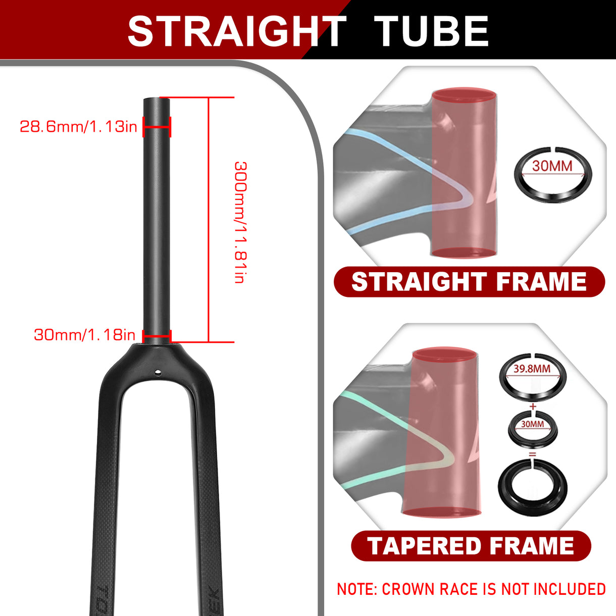 TOSEEK 26/27.5/29" Carbon Fiber Straight Rigid Disc Brake Fork – BUCKLOS
