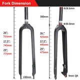 TOSEEK 26/27.5/29" Carbon Fiber Straight Rigid Disc Brake Fork – BUCKLOS