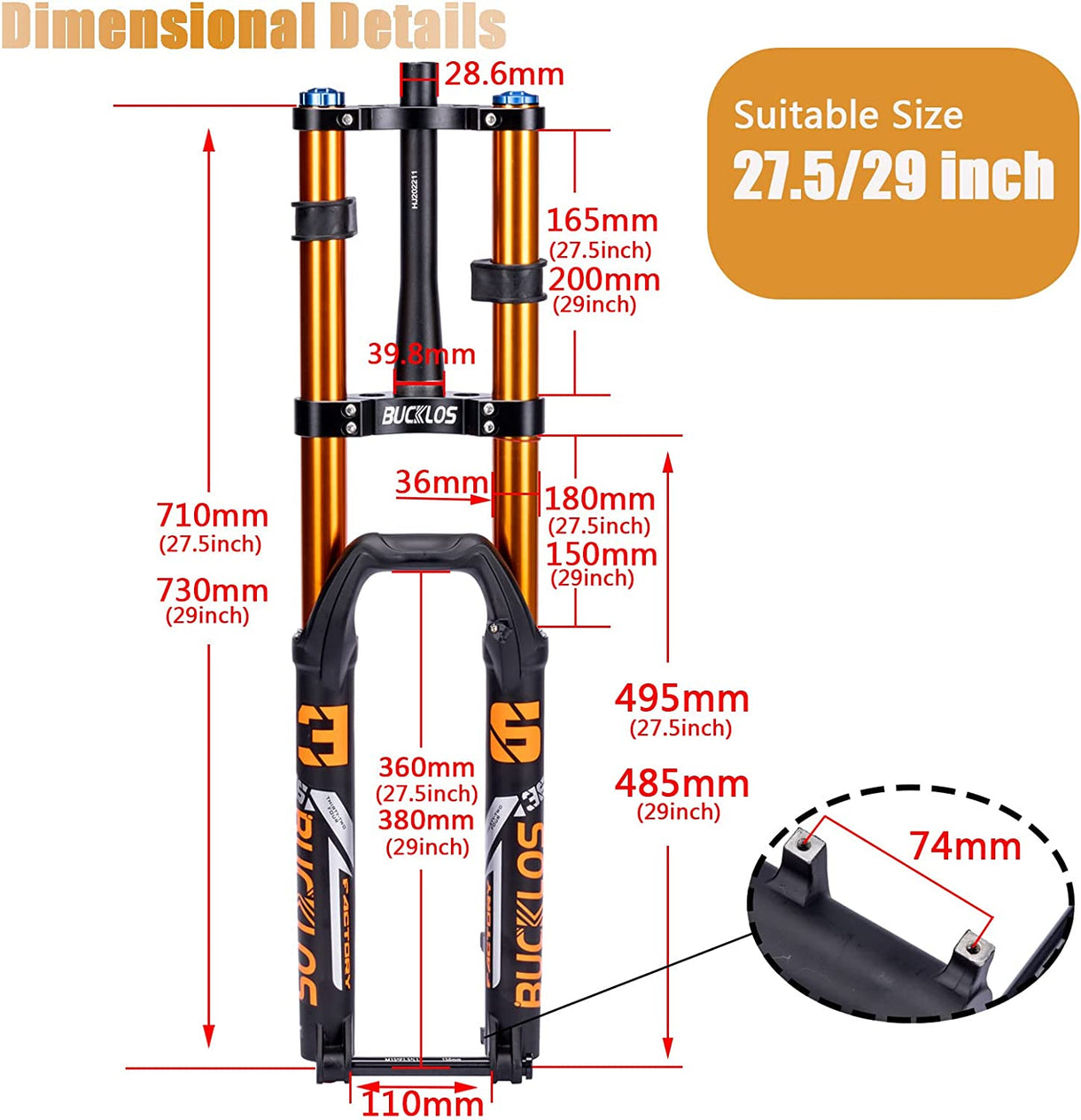 FACTORY 36 27.5/29 Dual Crown Air Forks – BUCKLOS